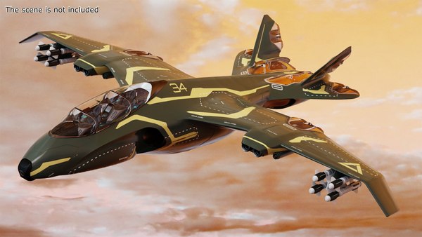 modelo 3d Avión de combate militar ecológico de ciencia ficción ...