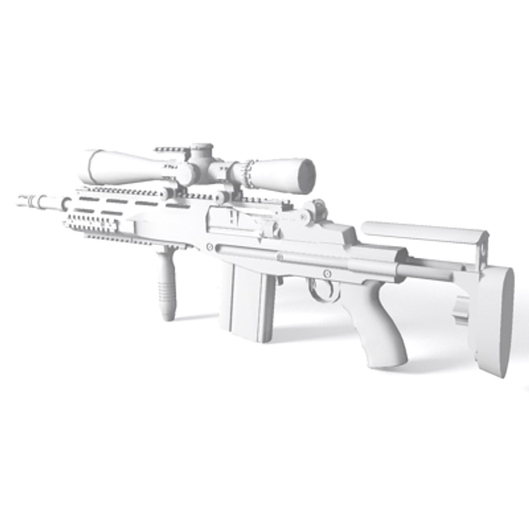 3d M14 Sopmod Rifle Battle Model