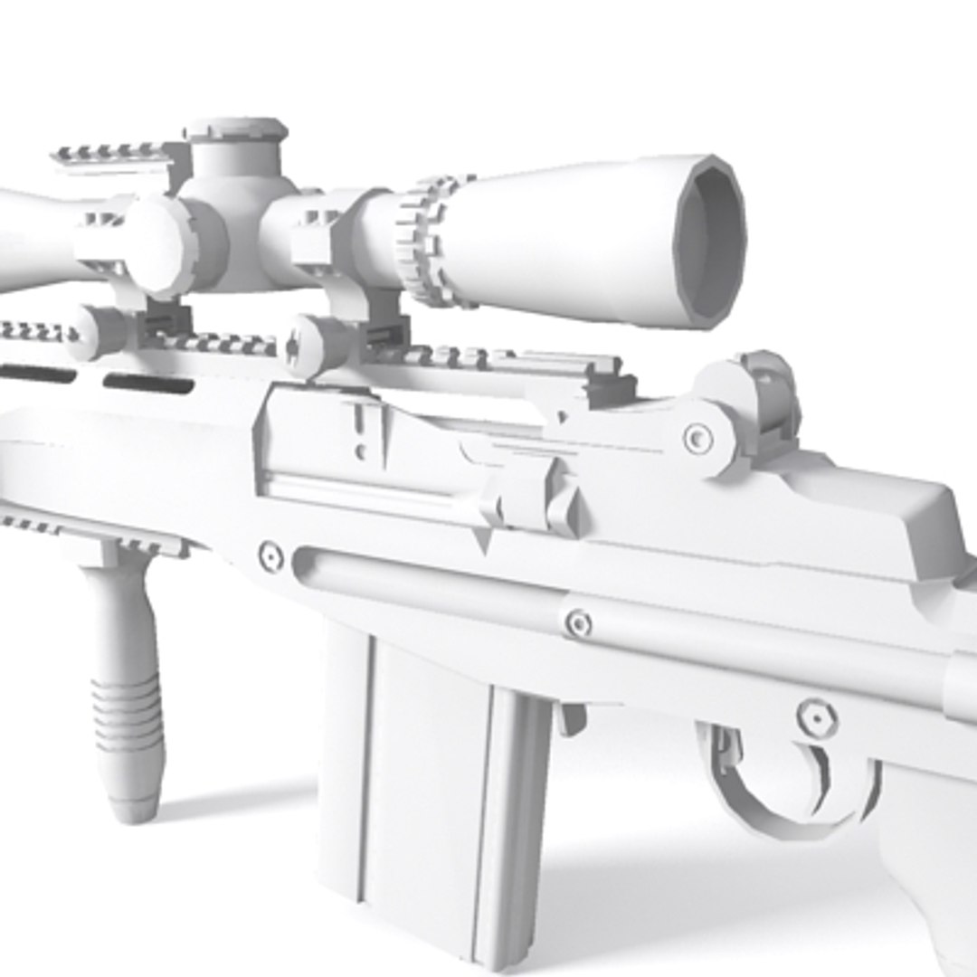 3d M14 Sopmod Rifle Battle Model