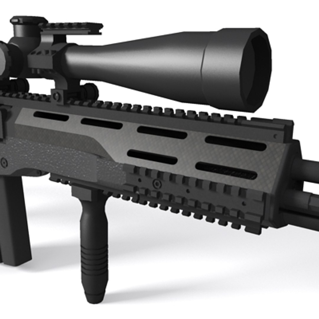 3d M14 Sopmod Rifle Battle Model