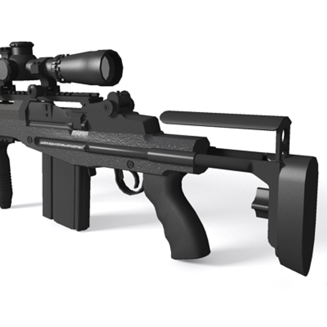 3d M14 Sopmod Rifle Battle Model