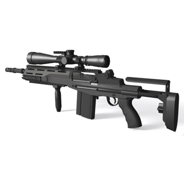 3d m14 sopmod rifle battle model