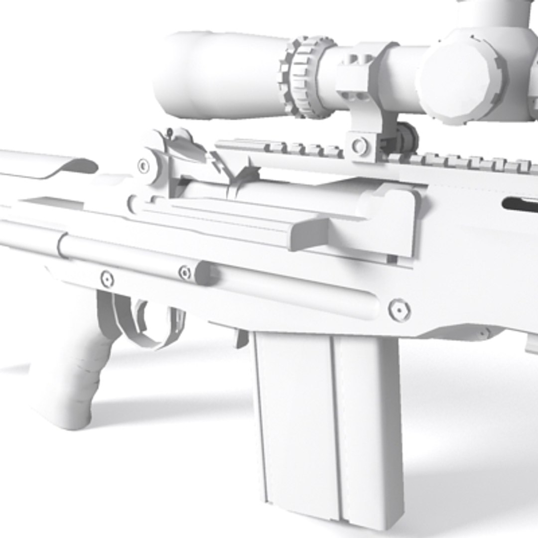 3d M14 Sopmod Rifle Battle Model