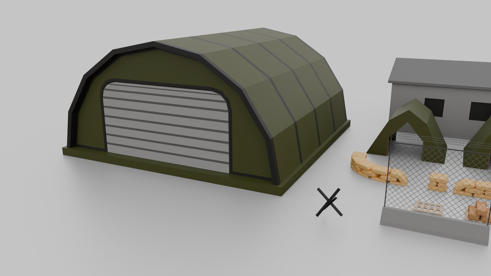 3D Low Poly Military Base - TurboSquid 2220369
