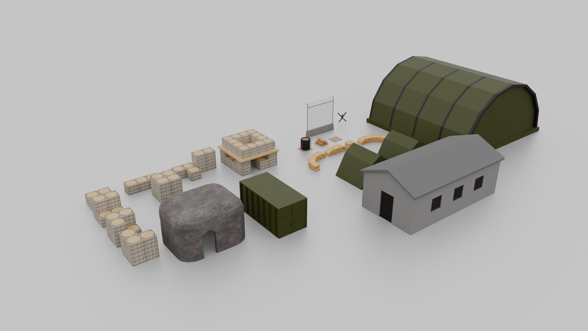 3D Low Poly Military Base - TurboSquid 2220369
