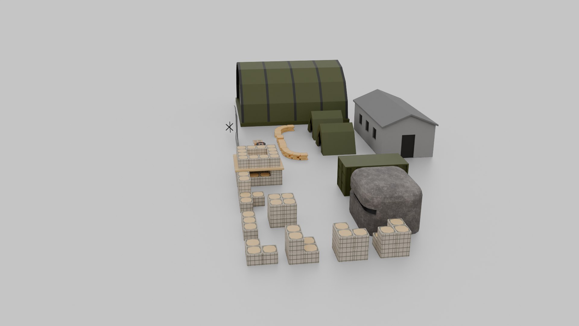 3D Low Poly Military Base - TurboSquid 2220369