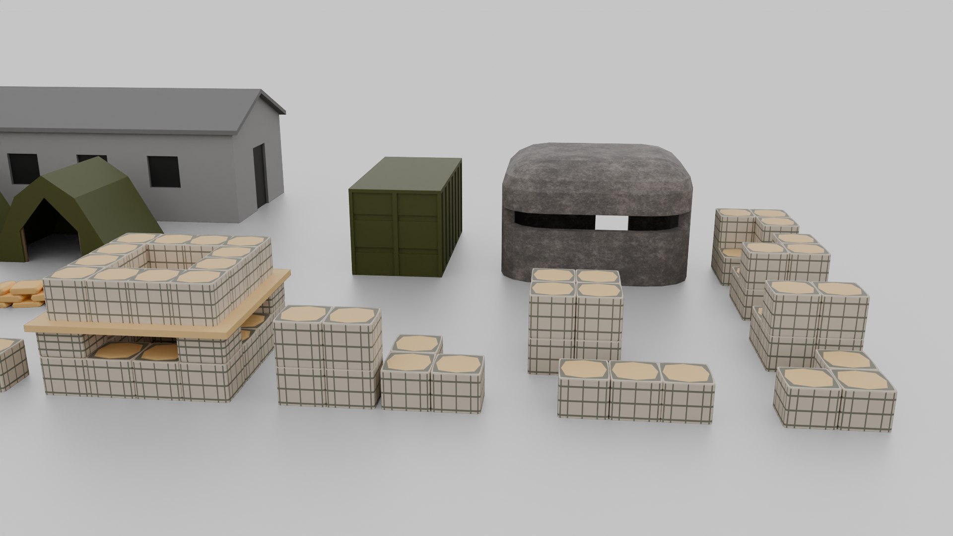 3D Low Poly Military Base - TurboSquid 2220369