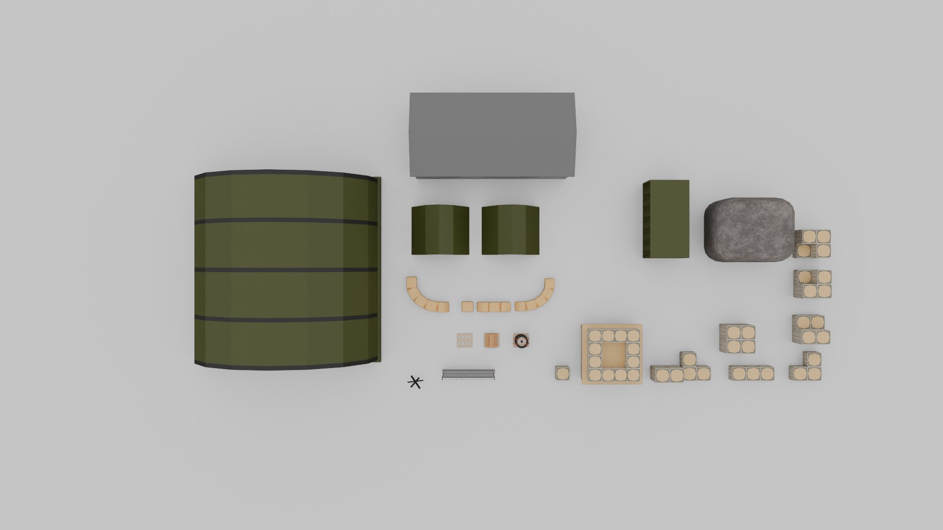 3D Low Poly Military Base - TurboSquid 2220369