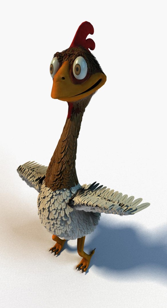 Cartoon Chicken Rigged 3d Model
