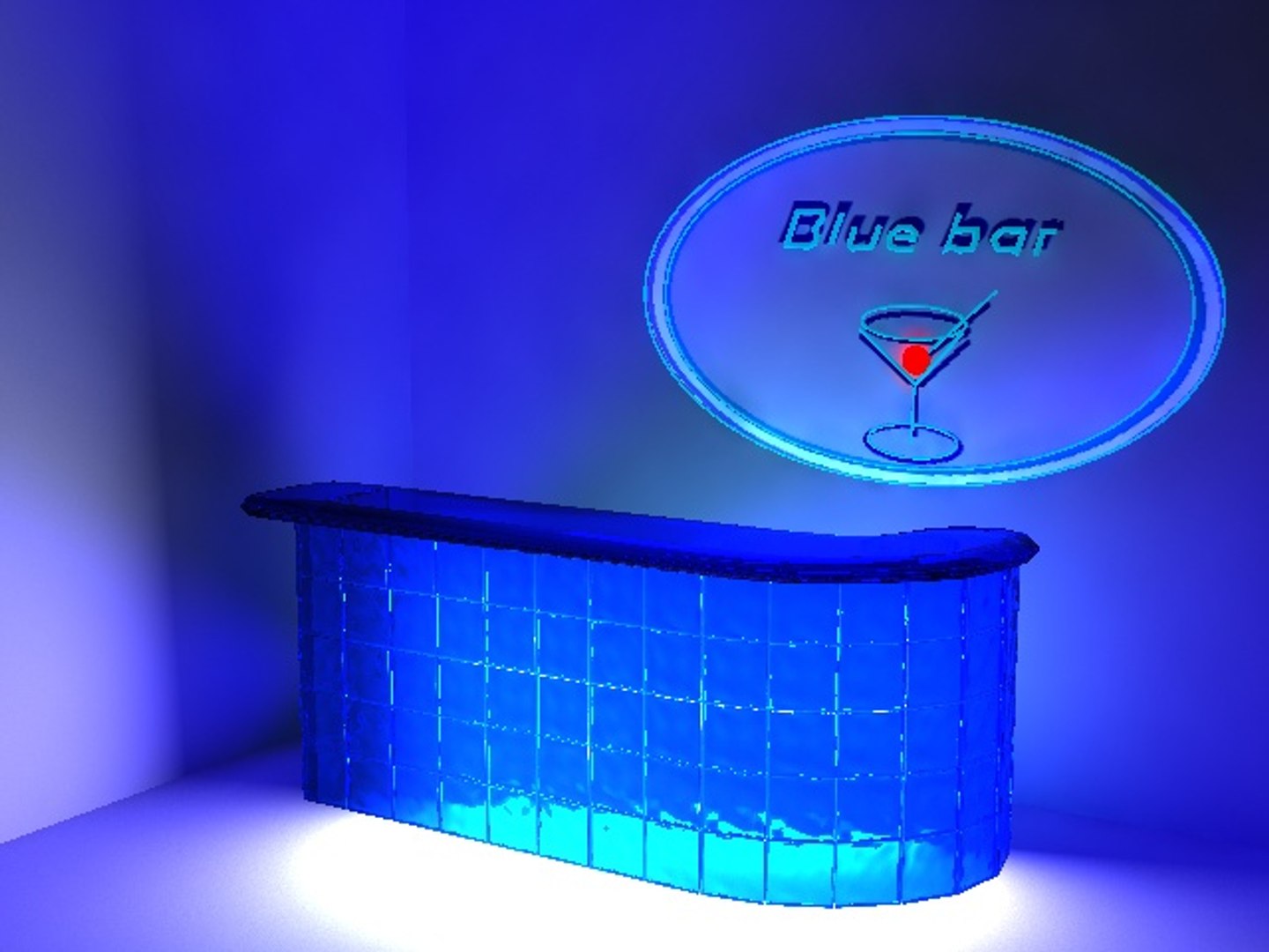 Blue Bar 3D Model - TurboSquid 1232580