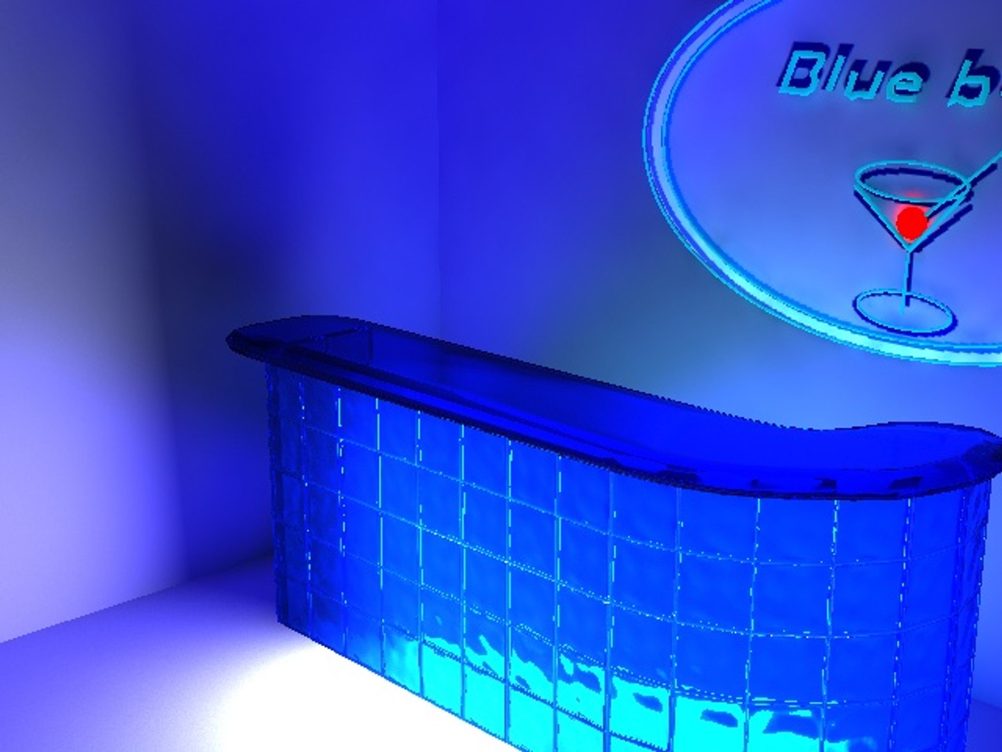 Blue Bar 3D Model - TurboSquid 1232580