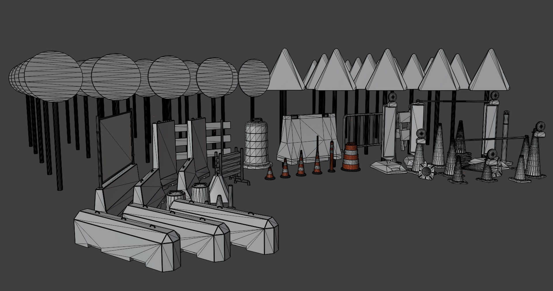 3D Traffic Cones And Warning Signs - TurboSquid 2521095