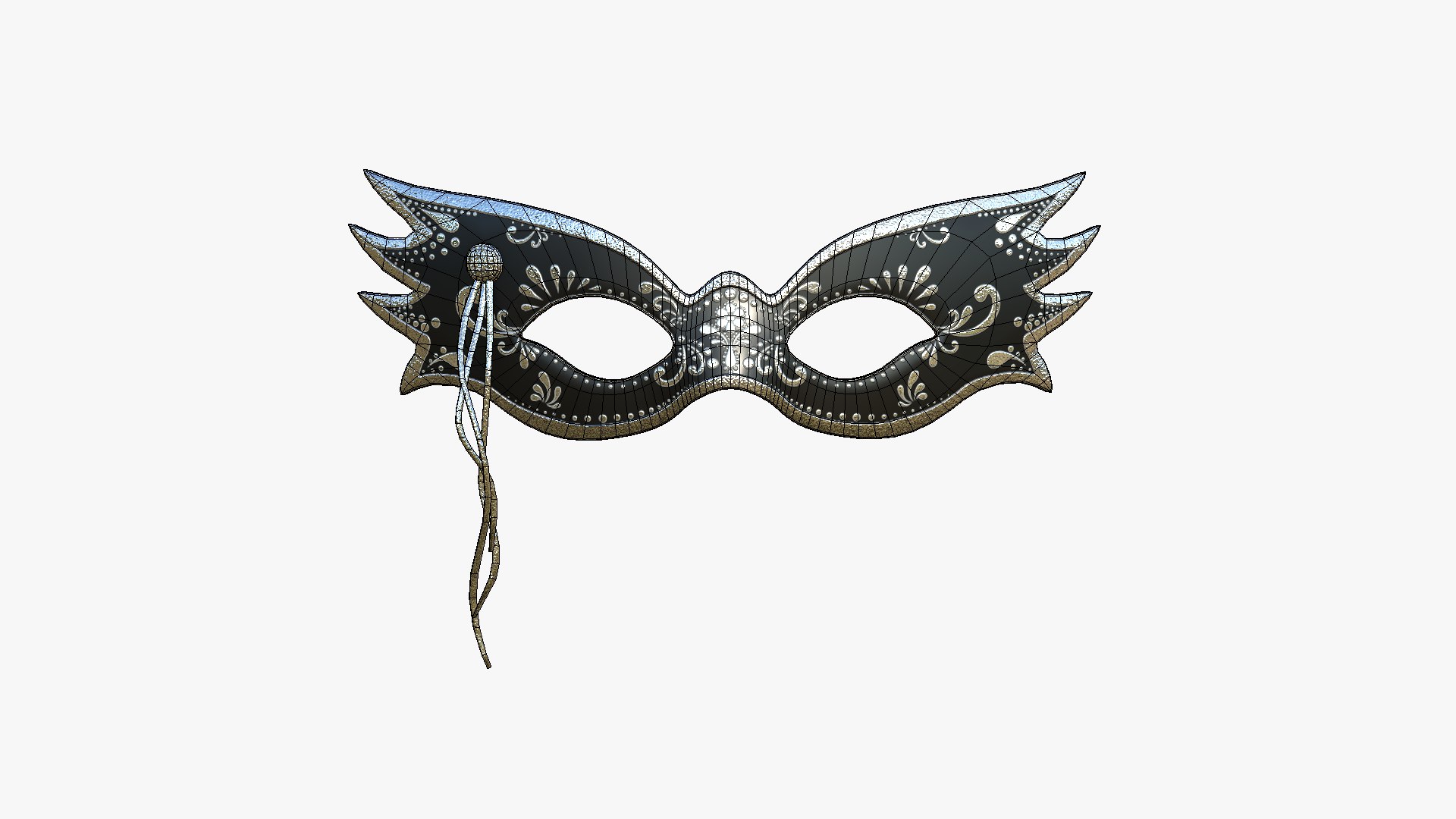 3D Carnival Mask B01 Black Silver - Costume Character Design ...