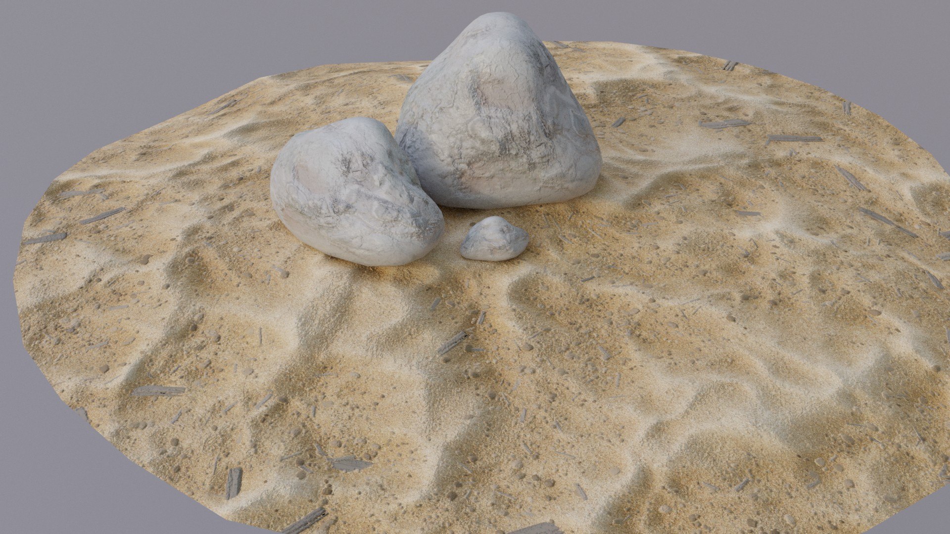 Rocks And Sand 3D Model - TurboSquid 2064912