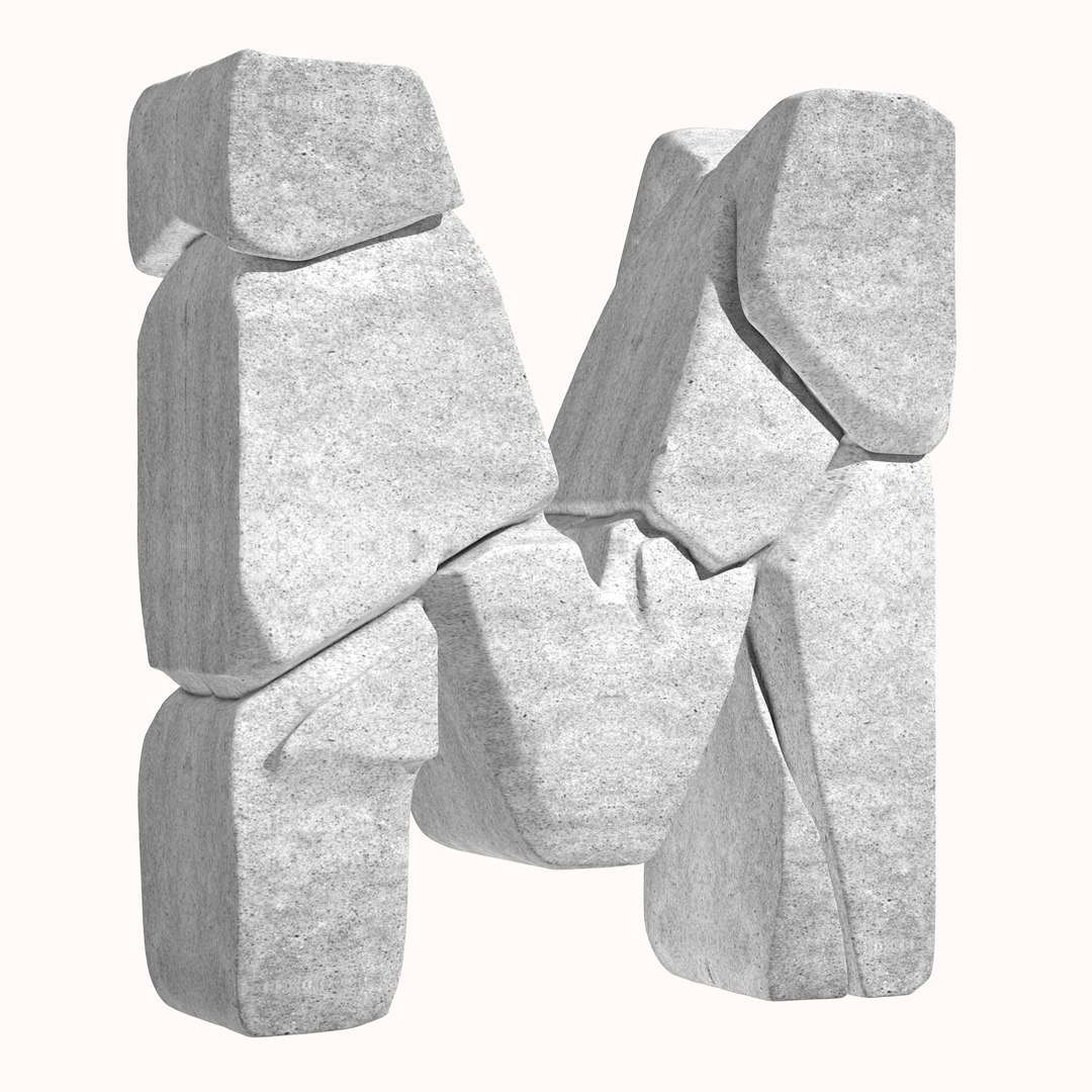 Cracked Stone Letter M 3D - TurboSquid 2386159