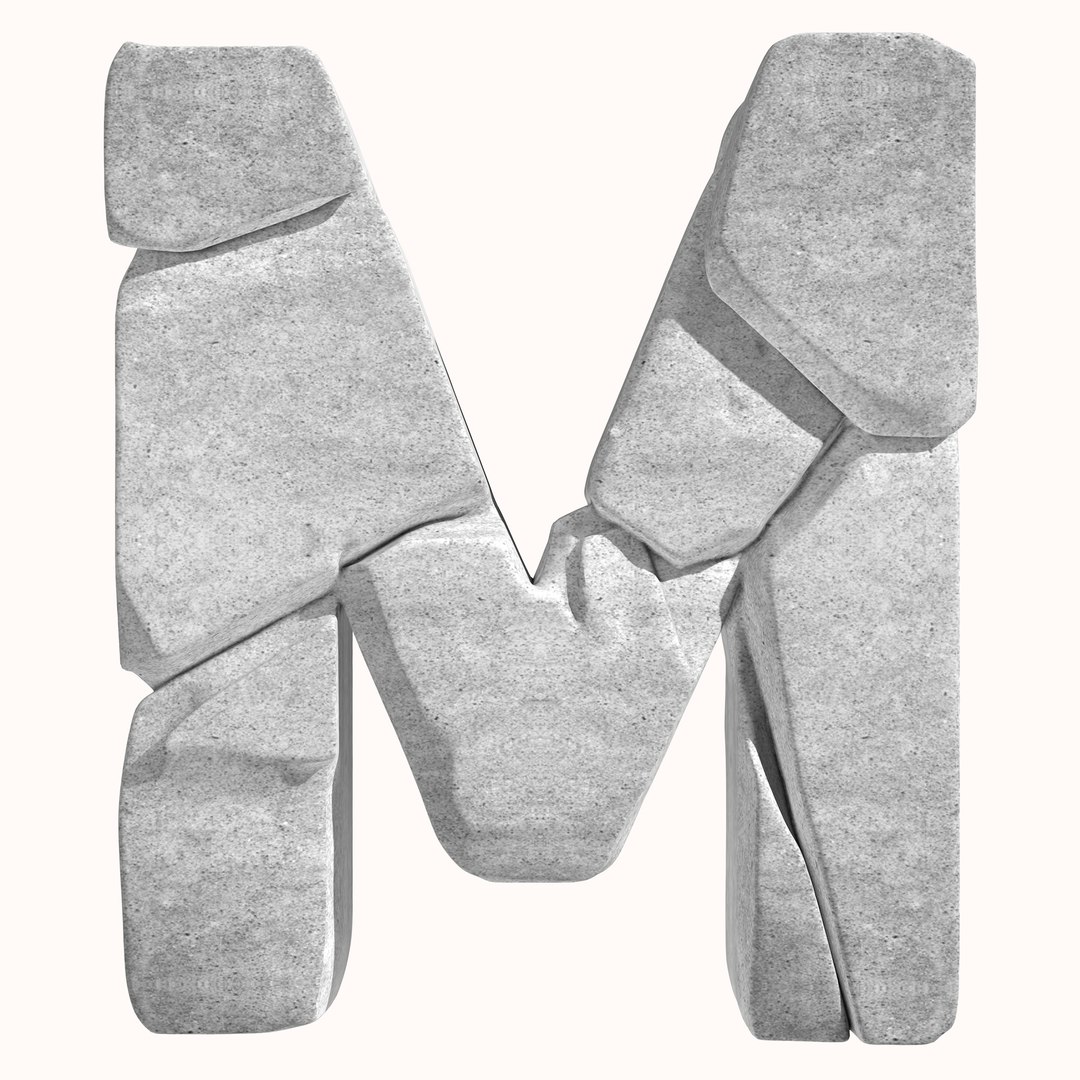 Cracked Stone Letter M 3D - TurboSquid 2386159