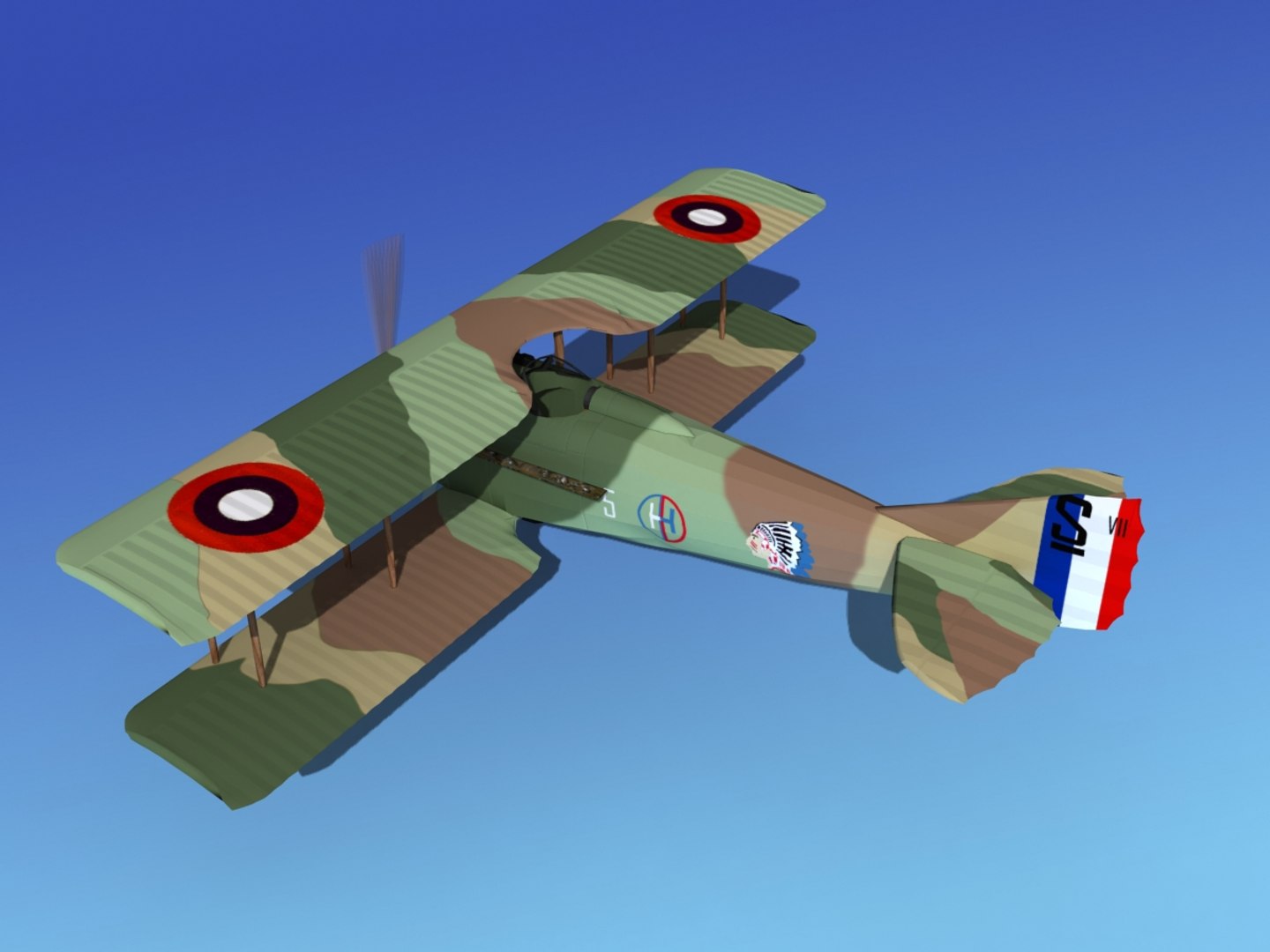 3d spad vii s fighter aircraft