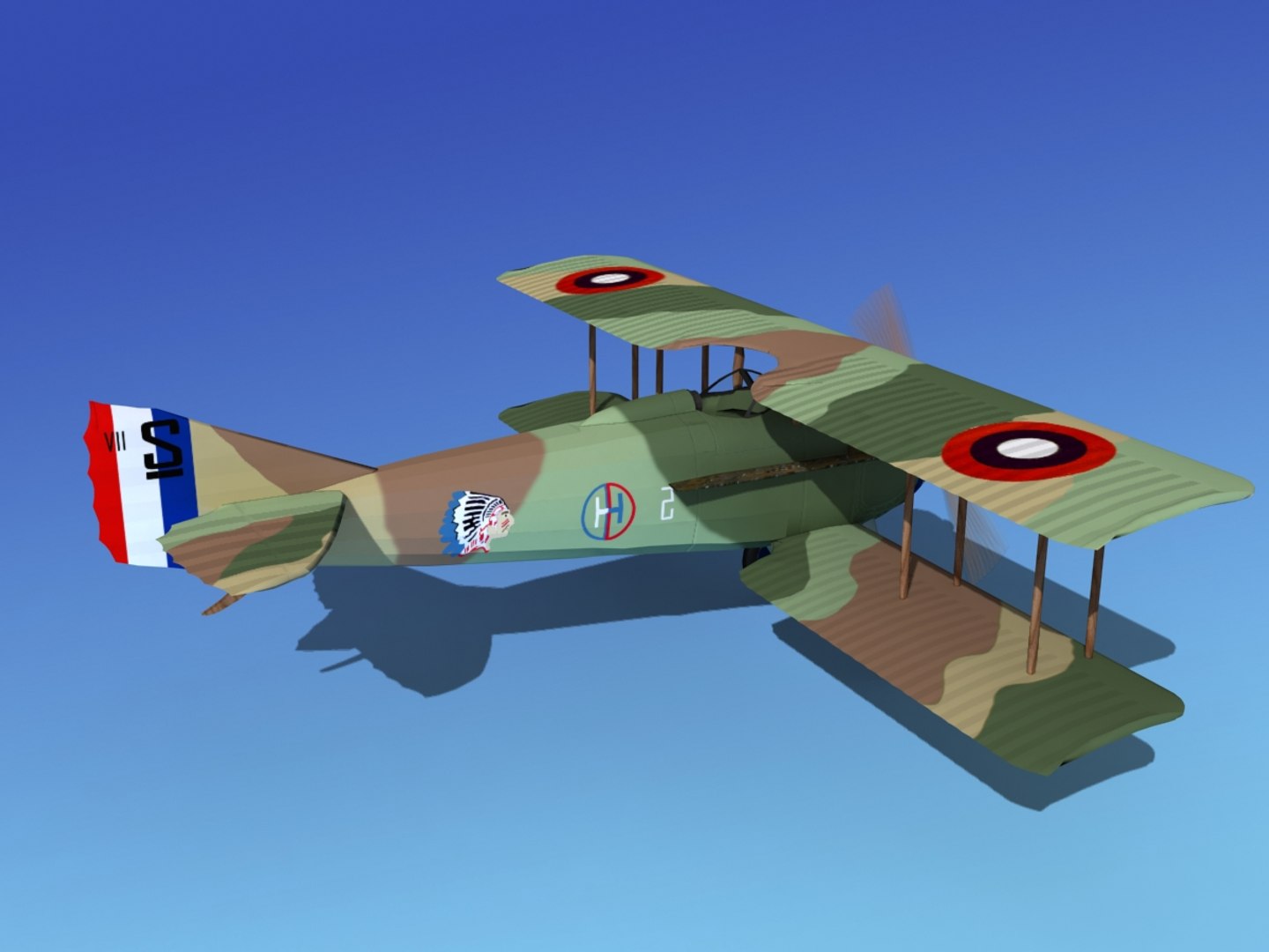 3d spad vii s fighter aircraft