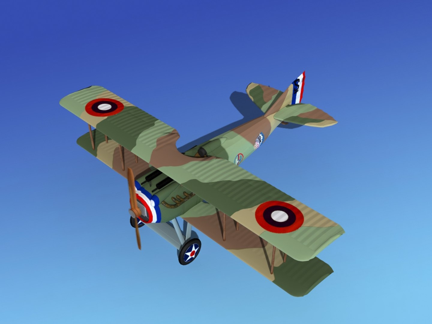 3d spad vii s fighter aircraft