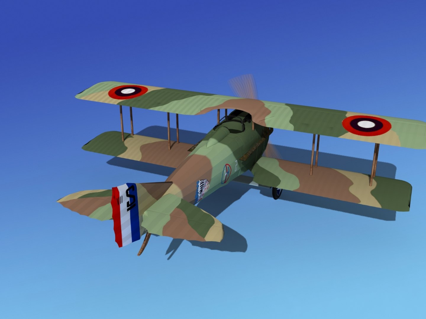 3d spad vii s fighter aircraft