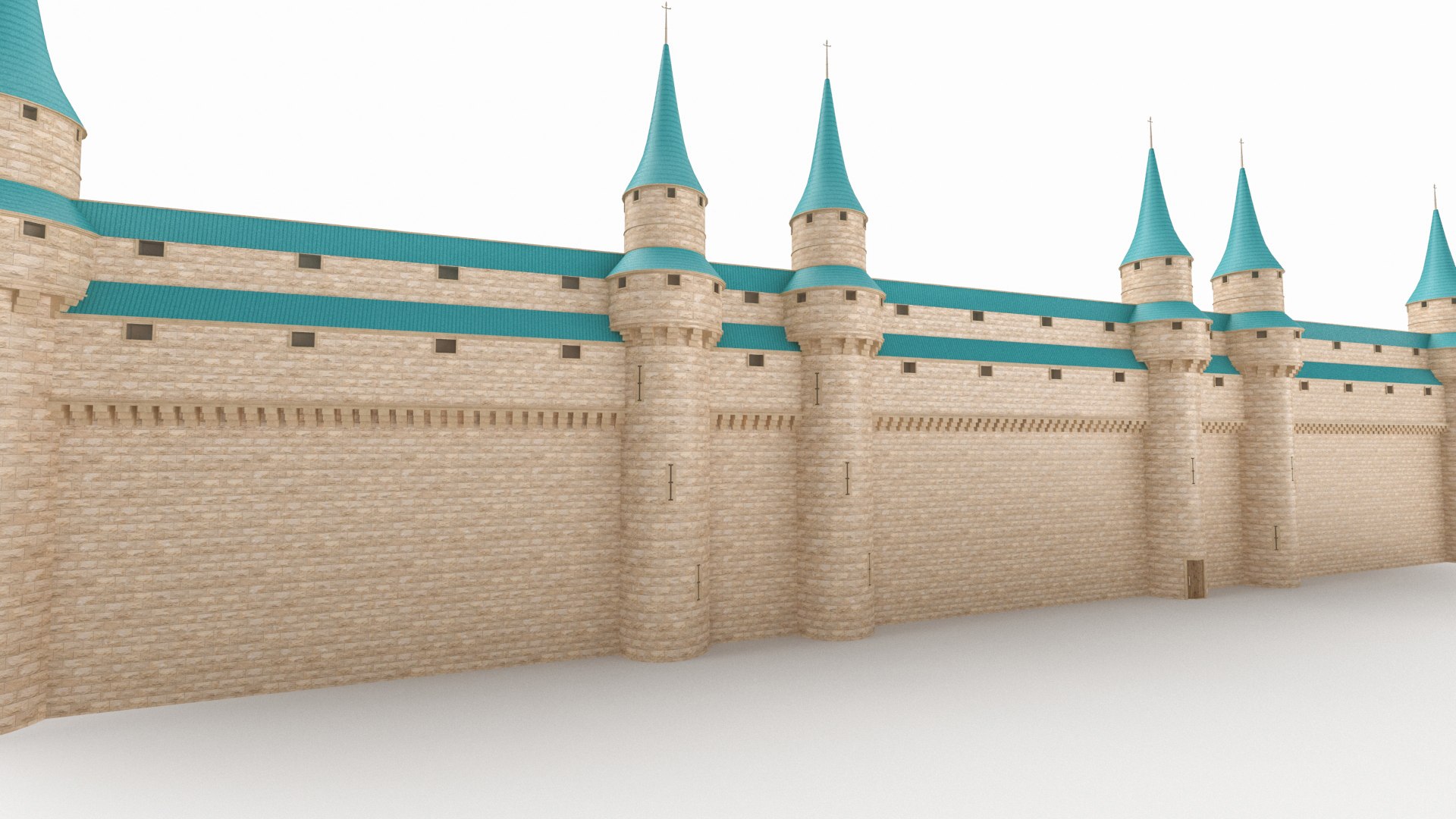Castle Wall 3D Model - TurboSquid 1460013