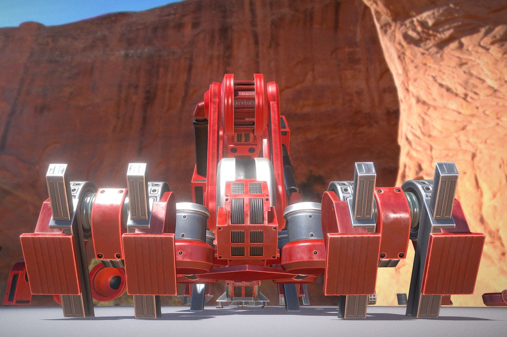 3ds walking mech neck red