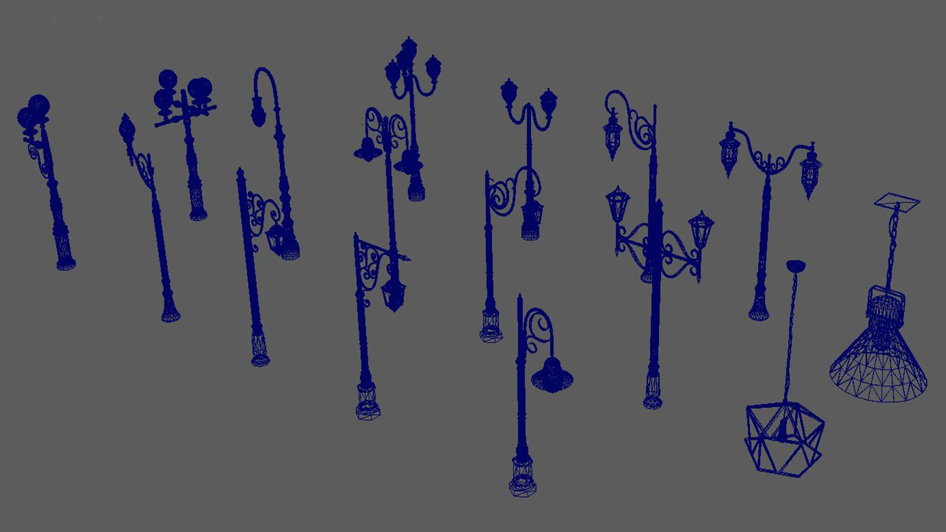 3D Victorian Street Lamps 3D Asset Pack Model - TurboSquid 2429841