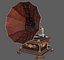 3d retro gramophone model