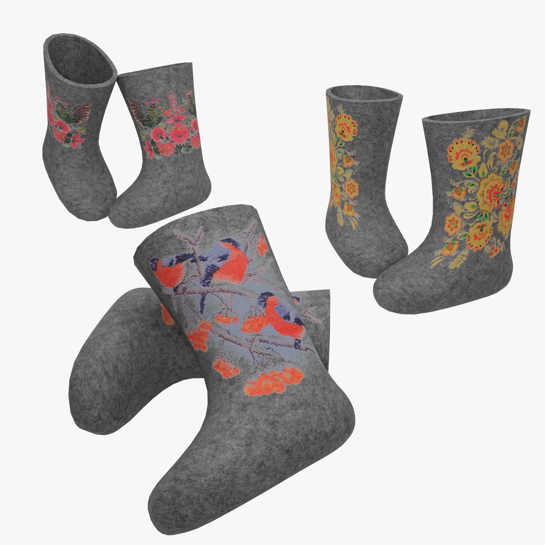 3d Model Felt Boots