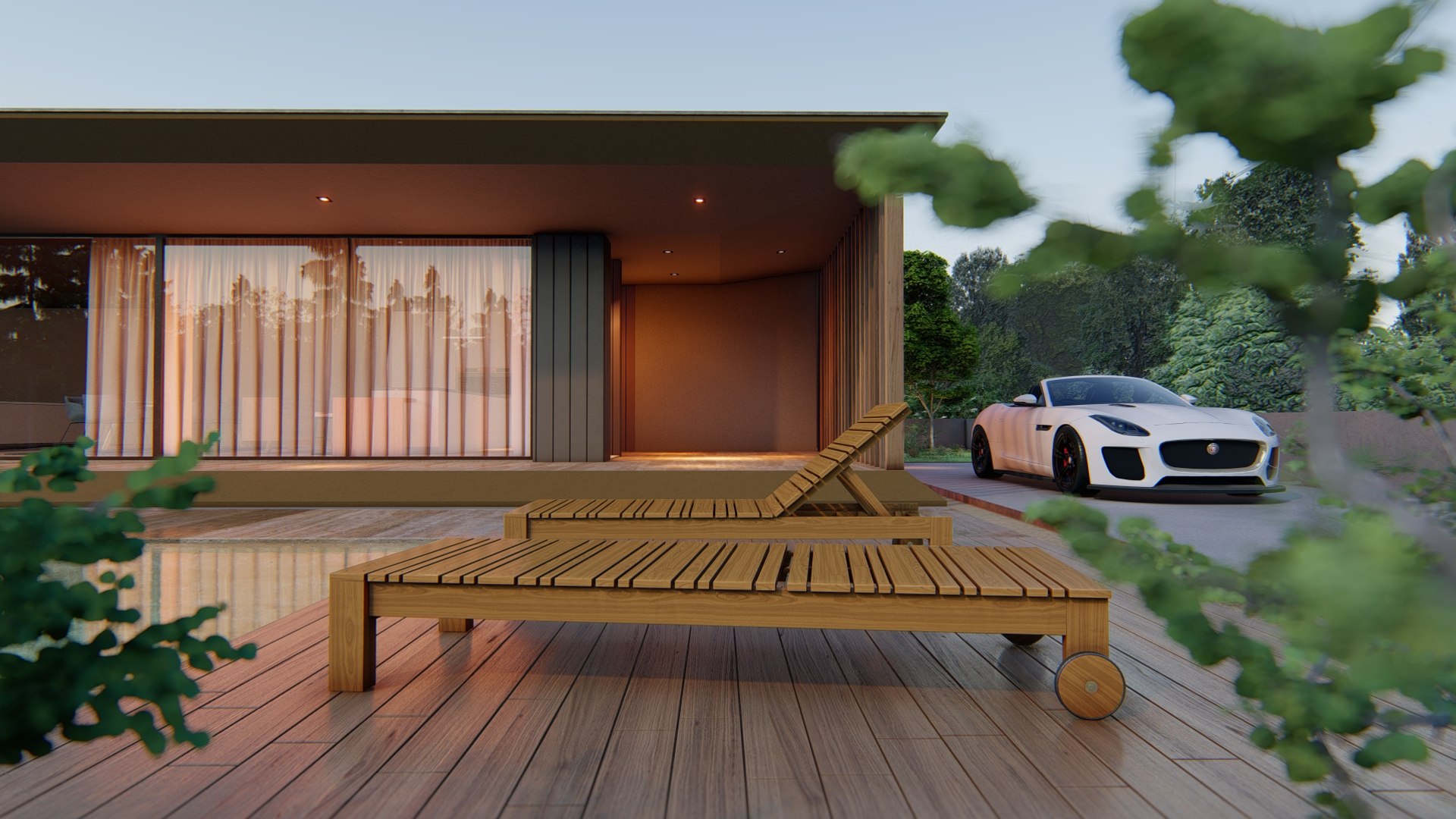 3D Model SKLUM Kurni Acacia Wood Deckchair - Lumion Library ...