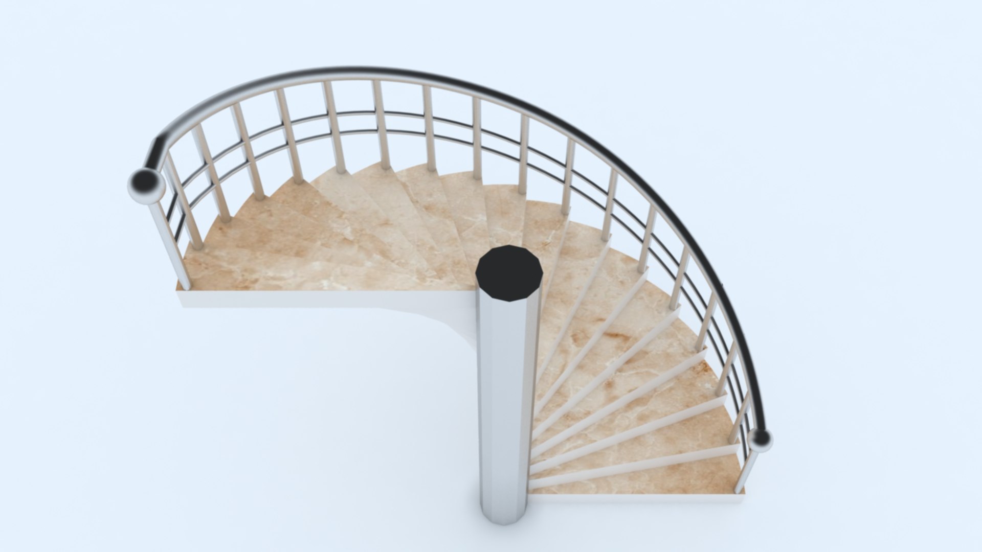 3D Half Round Stairs - TurboSquid 1891928