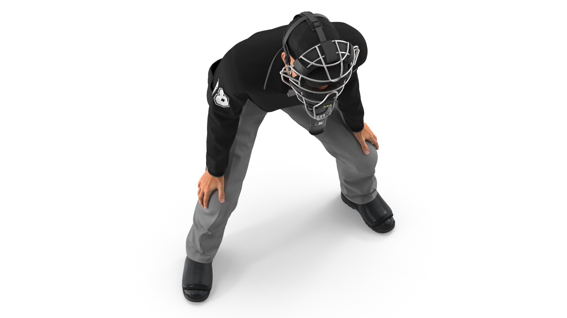 3D Baseball Umpire With Protective Mask Ready Pose - TurboSquid 2297311