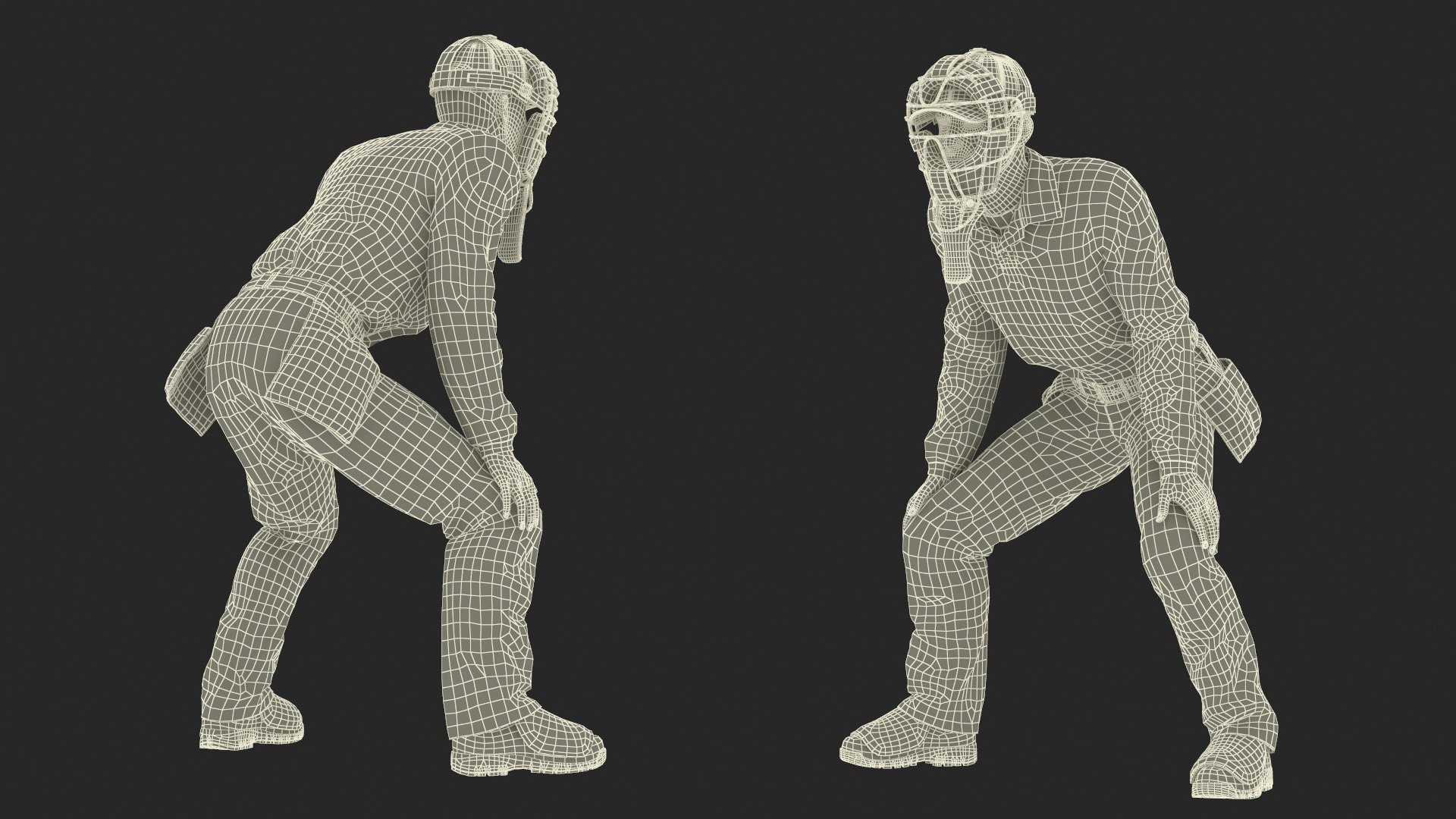 3D Baseball Umpire With Protective Mask Ready Pose - TurboSquid 2297311