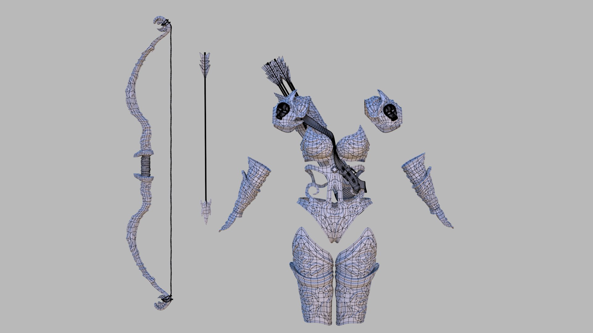 3d Fantasy Archer Armor Model