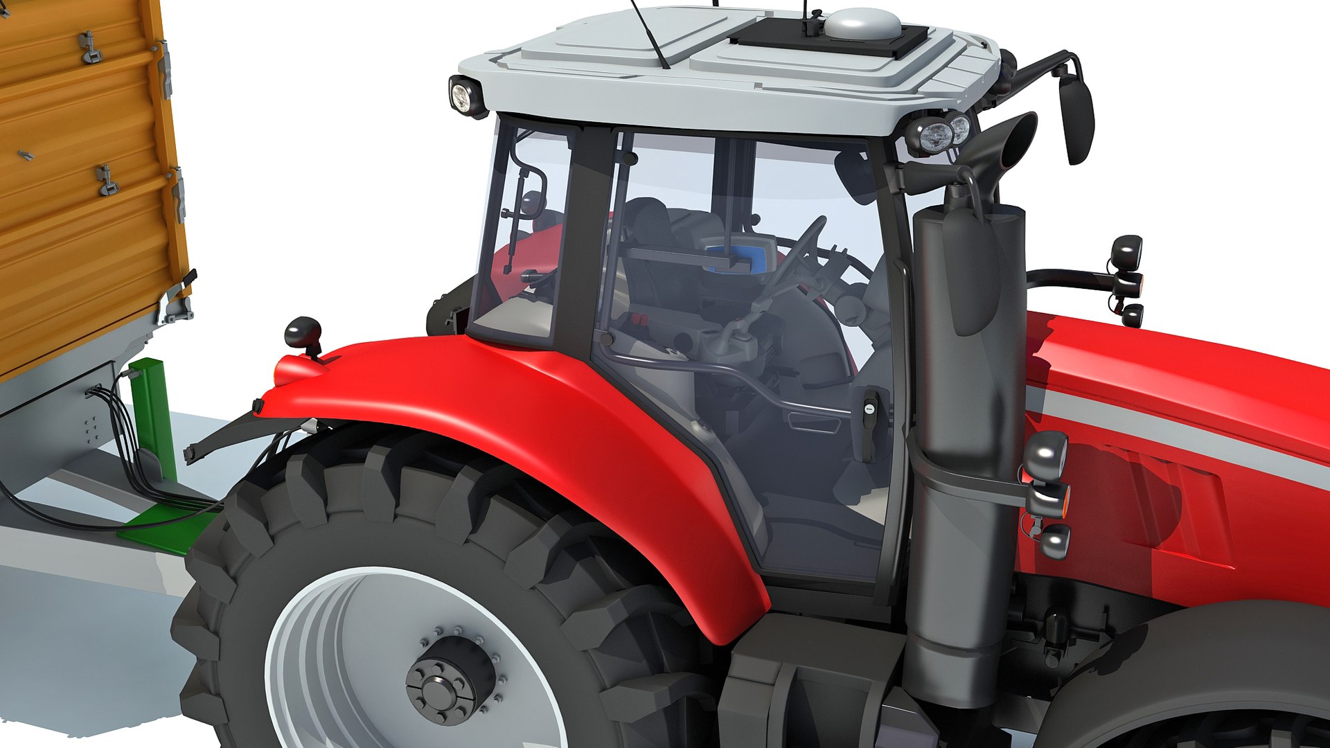 3D Model Tractor With Trailer - TurboSquid 1855851