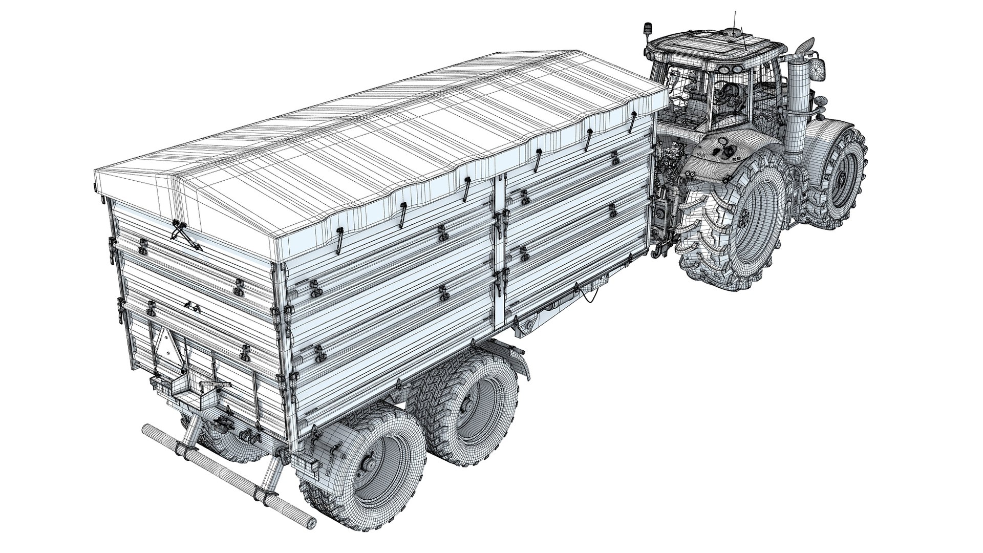 3D model Tractor with Trailer - TurboSquid 1855851
