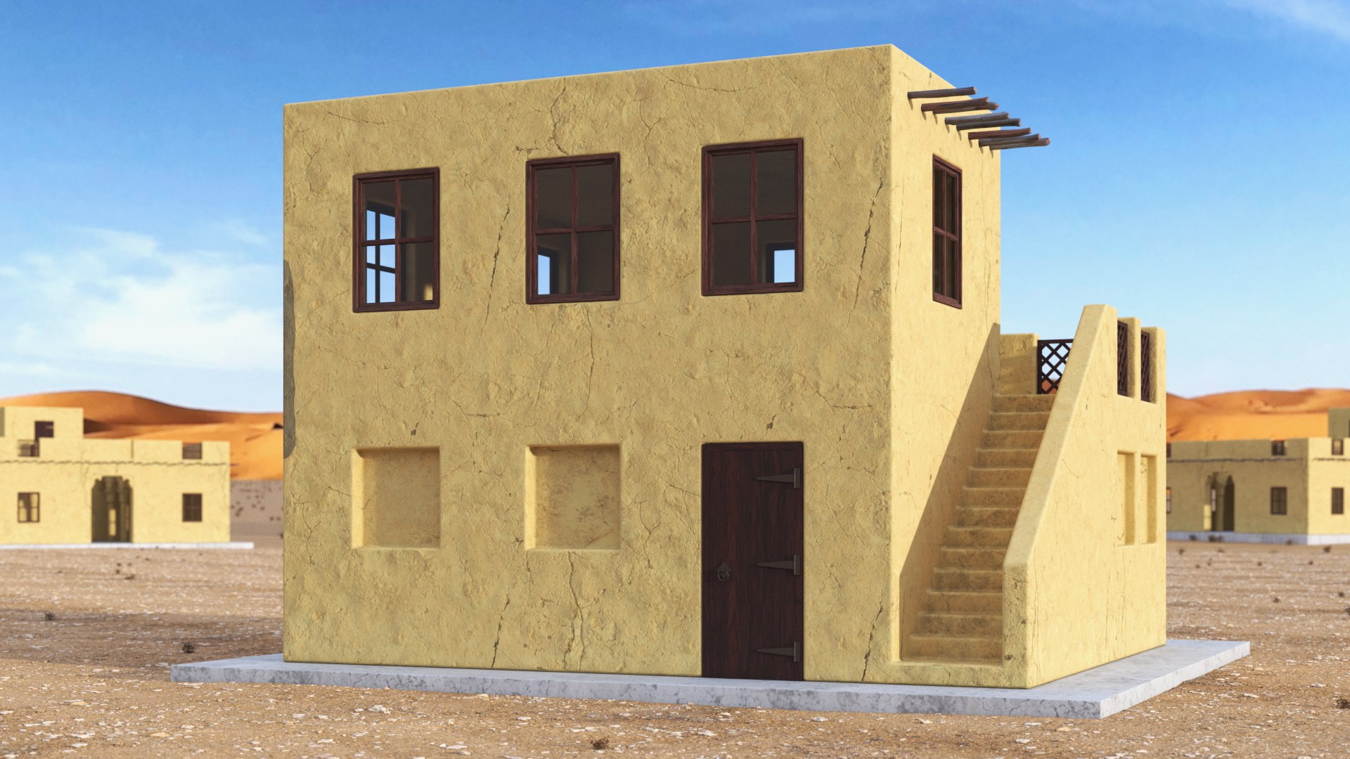 3D Arabian Style House With Staircase - TurboSquid 2280227