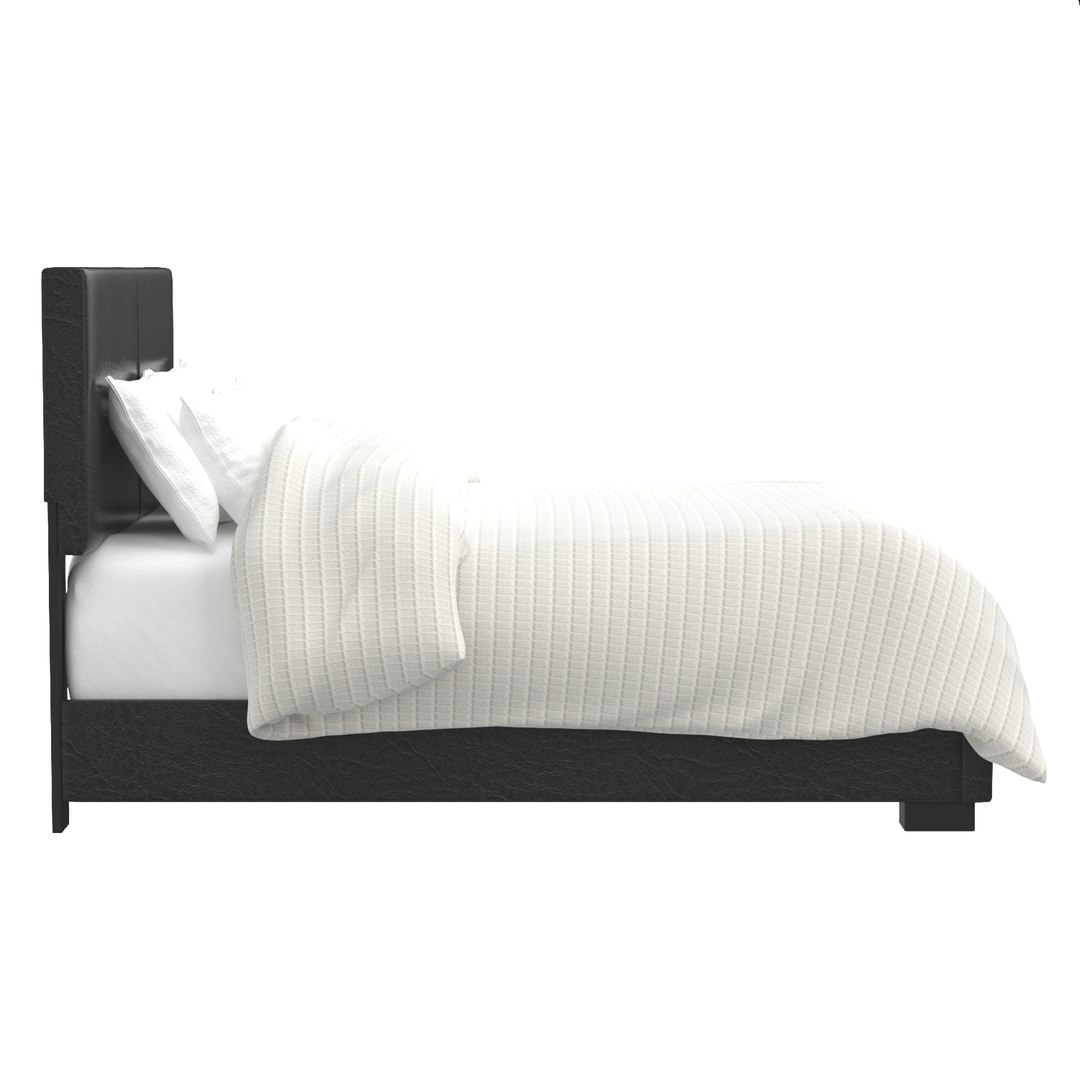 Conner Queen Upholstered Panel Bed Black model - TurboSquid 2059607