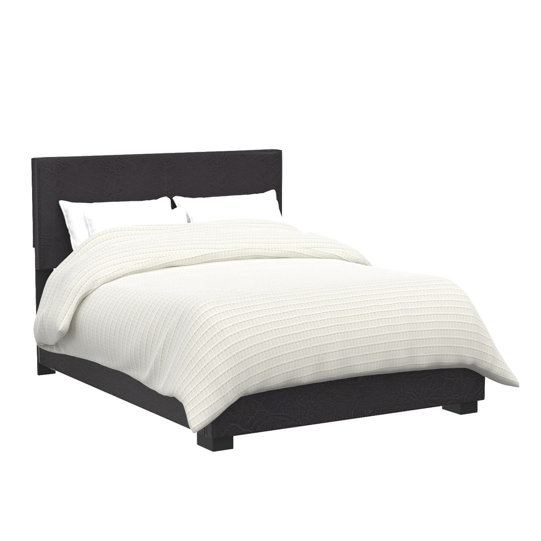Conner Queen Upholstered Panel Bed Black model - TurboSquid 2059607