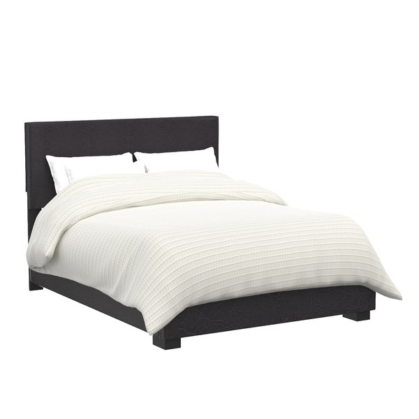 modelo 3d Conner Queen Upholstered Panel Bed Black - TurboSquid 2059607