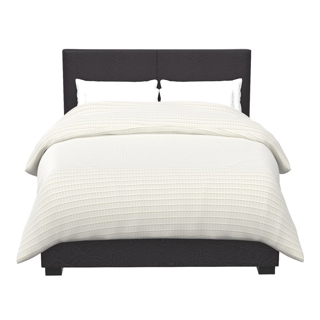 Conner Queen Upholstered Panel Bed Black model - TurboSquid 2059607