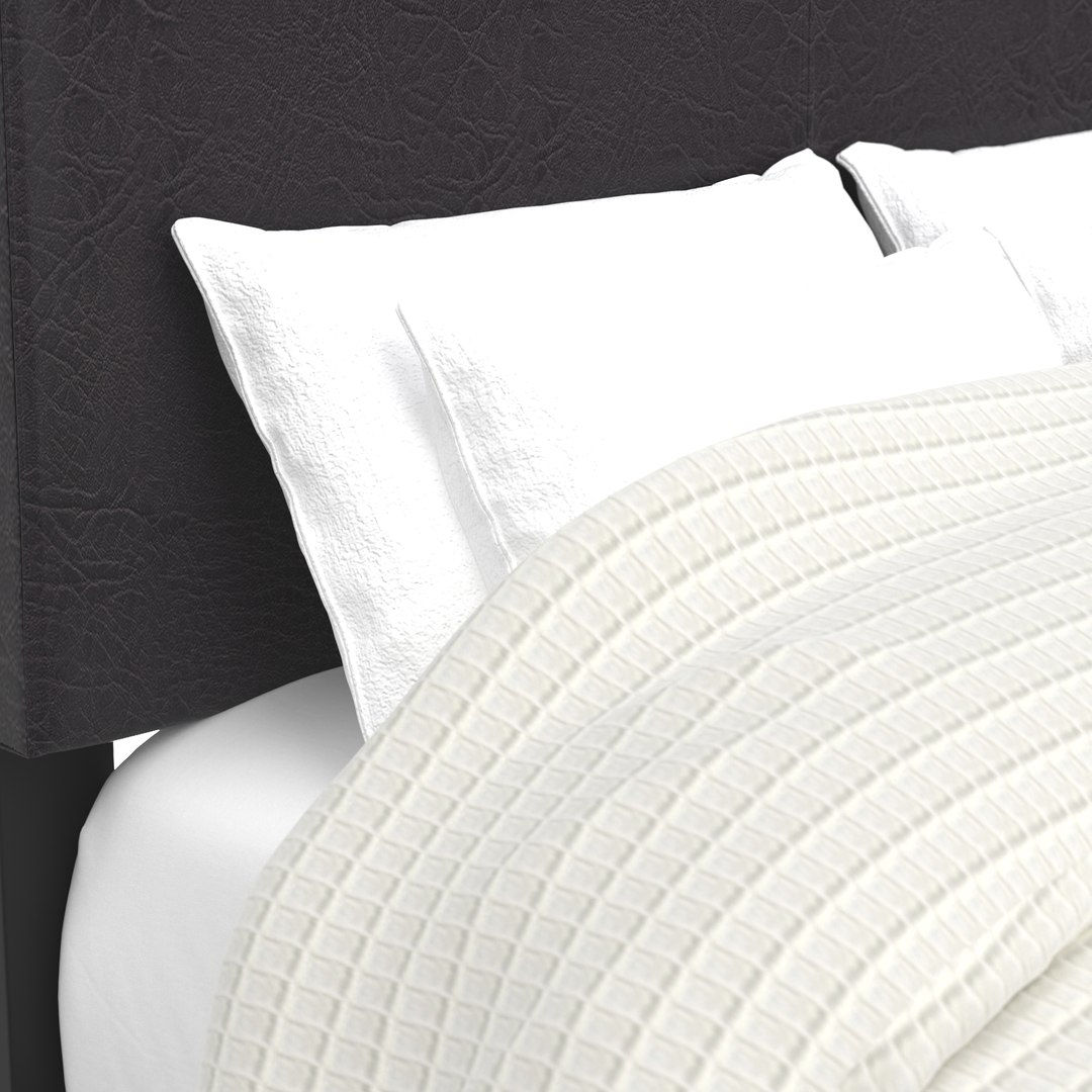 Conner Queen Upholstered Panel Bed Black model - TurboSquid 2059607