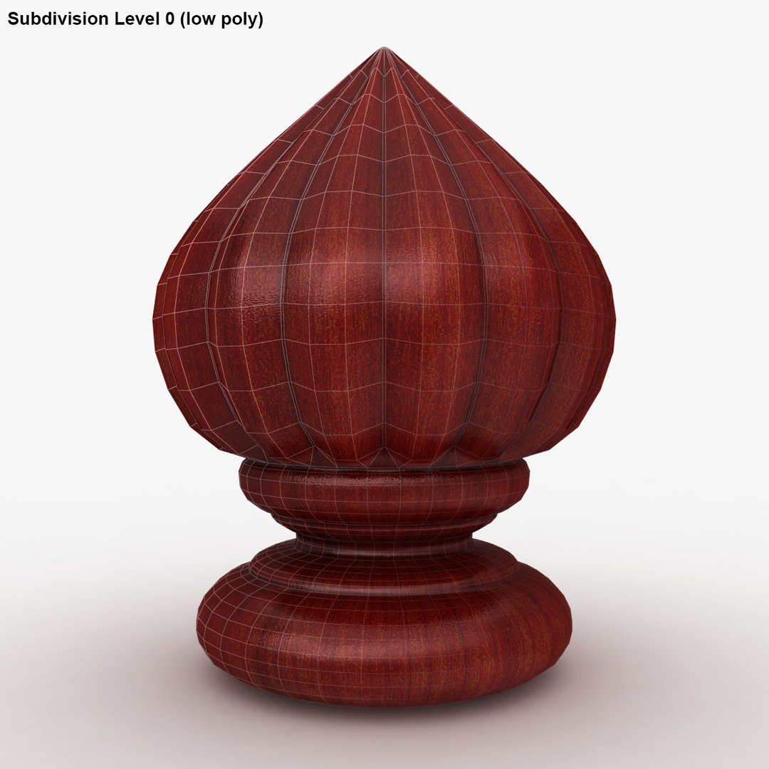3d Realistic Finial 2 Colors Model