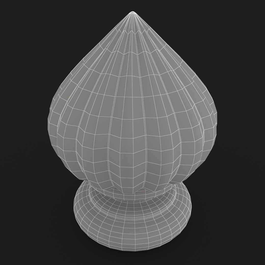 3d Realistic Finial 2 Colors Model