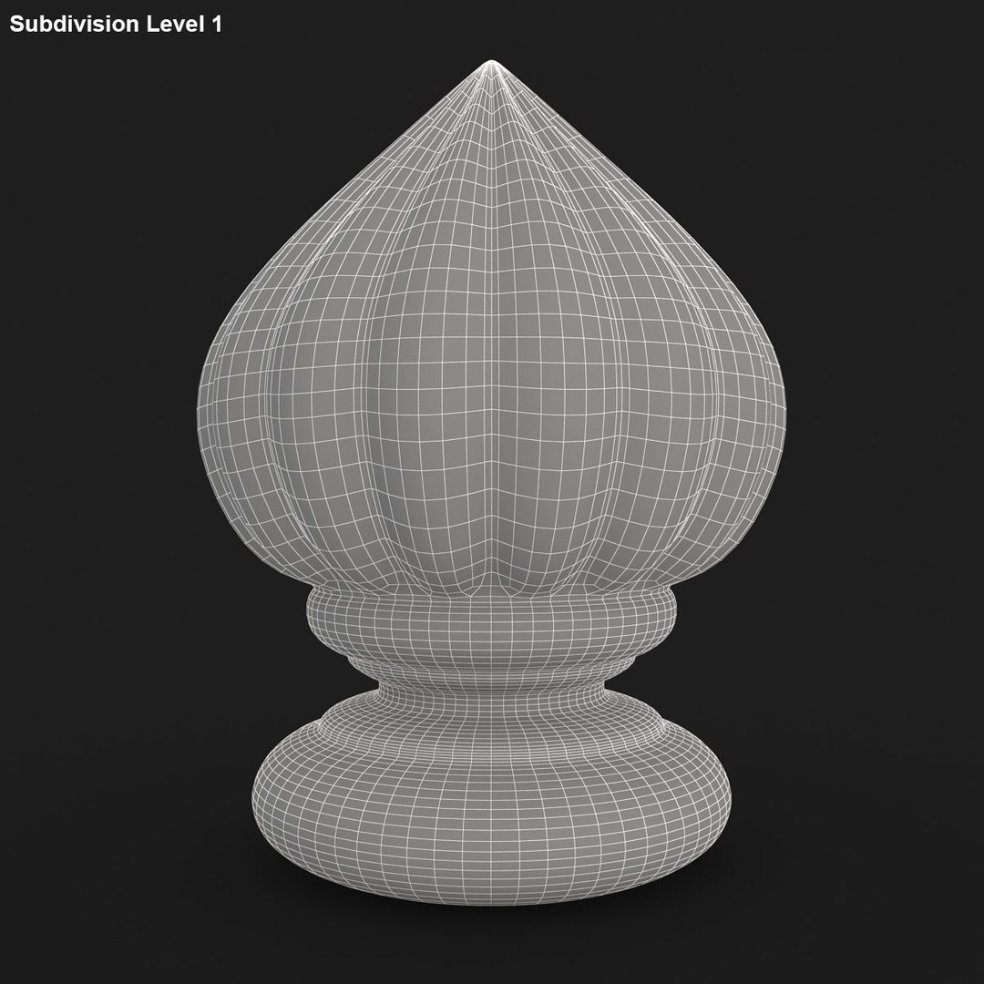 3d Realistic Finial 2 Colors Model