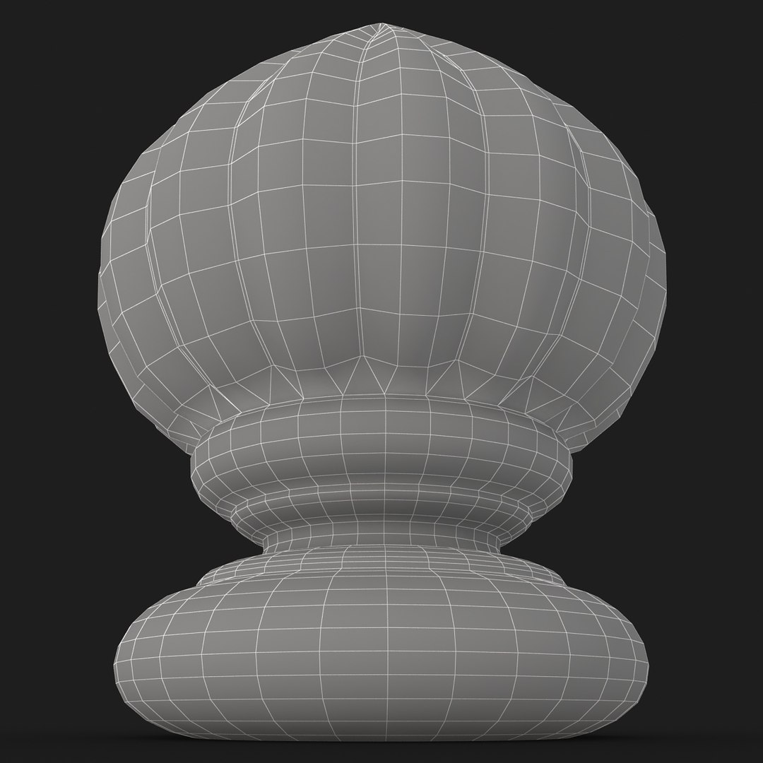 3d Realistic Finial 2 Colors Model