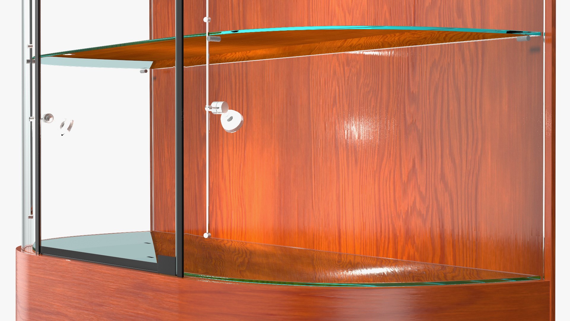 Curved Wall Display Case Brown 3D Model - TurboSquid 1835851