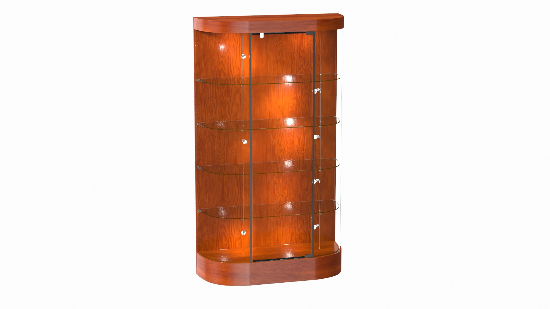 Curved Wall Display Case Brown 3D Model - TurboSquid 1835851