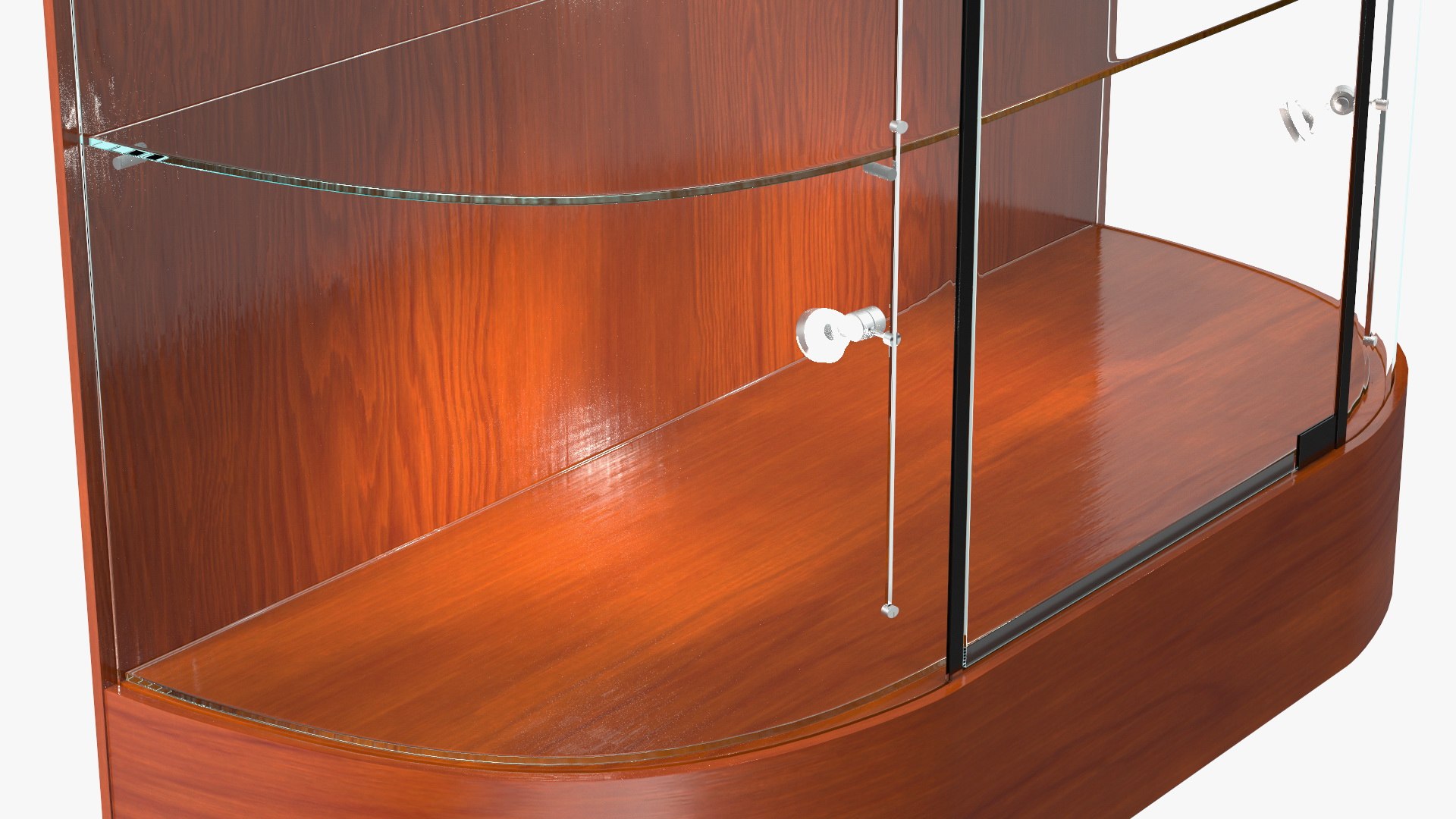 Curved Wall Display Case Brown 3D Model - TurboSquid 1835851