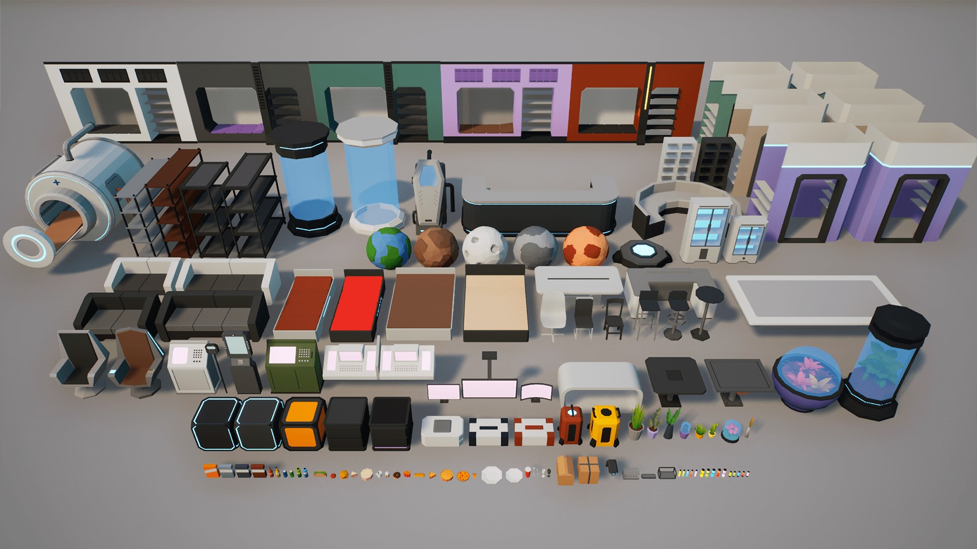3D Low Poly Sci-Fi Cyberpunk Interiors - TurboSquid 2278085